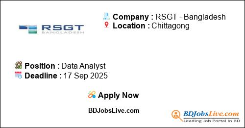 Data Analyst | RSGT - Bangladesh | BDJobs Live