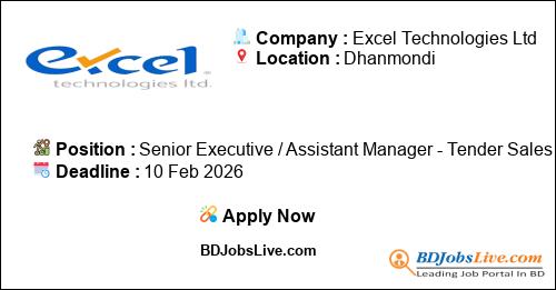 Senior Executive / Assistant Manager - Tender Sales | Excel ...